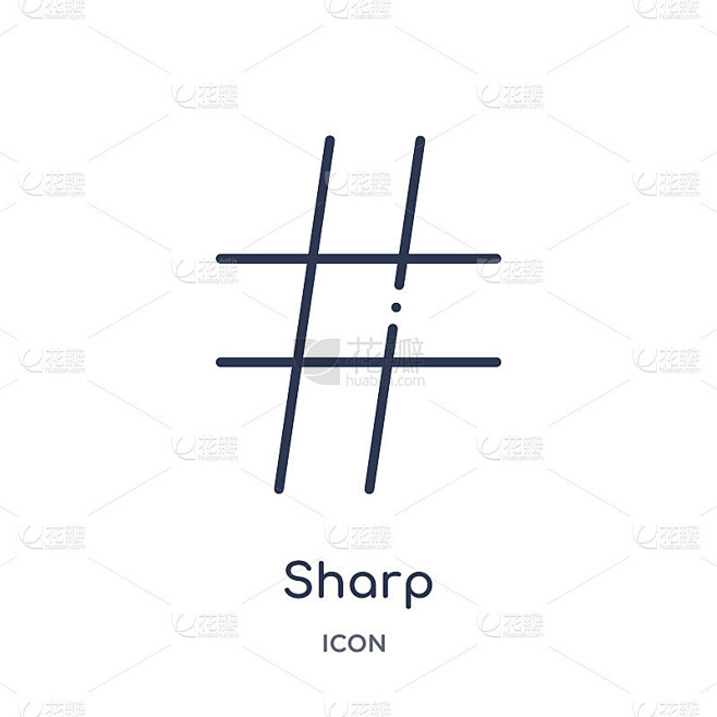 sharp icon from music and media outline collection