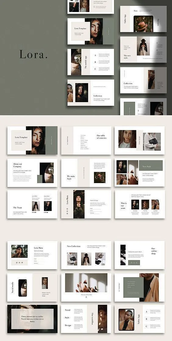 LORA - Modern and Simple PowerPoint Template, #Powerpoint #PPT #Modern ...