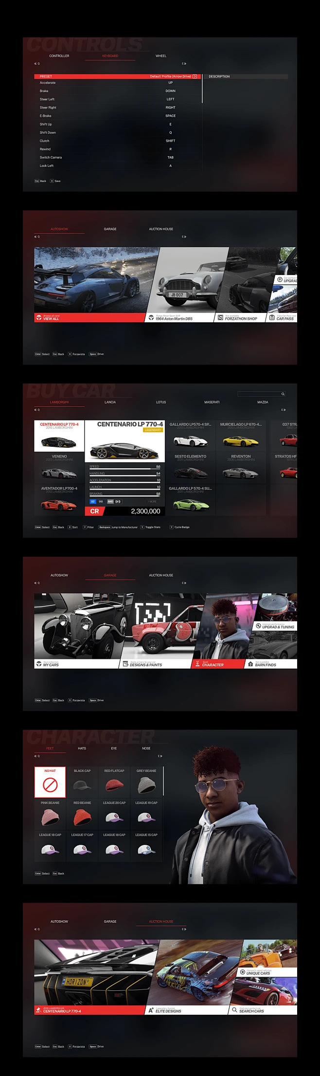 Forza Horizon UI Redesign - PC : Racing Game UI/UX -花瓣网