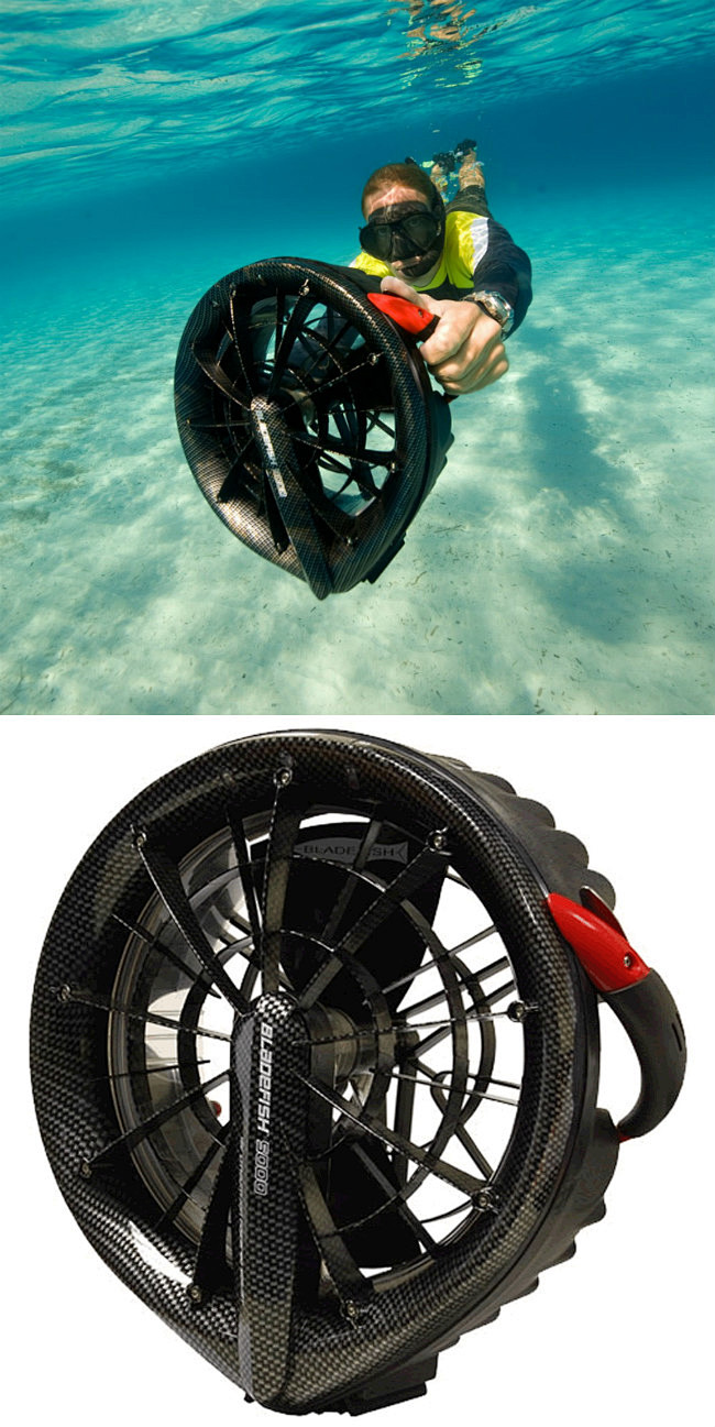 BladeFish 5000是一款专为游泳爱好者设计的海底快艇，不管你是深潜、浮潜、还是游泳，它都能在水里助你前行。 该快艇体积小（38 x ...