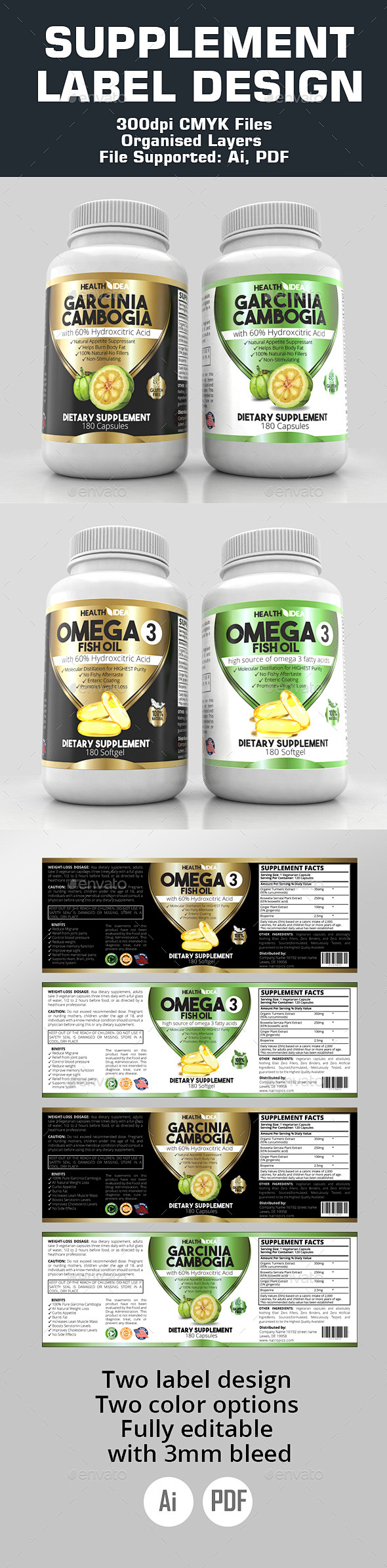 Supplement labels - Packaging Print Templates-花瓣网