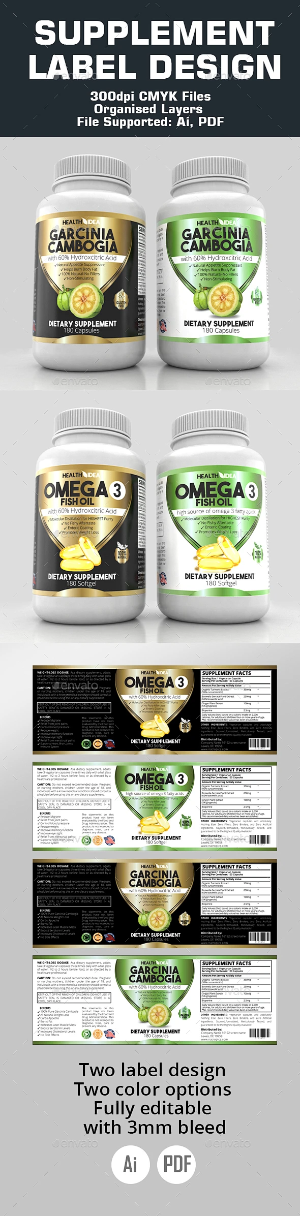 Supplement labels - Packaging Print Templates-花瓣网