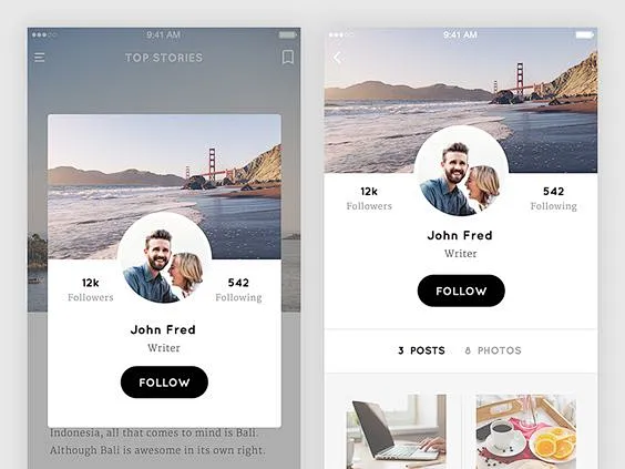 A design of profile screen from my latest UI kit freebie. Grab the UI ...