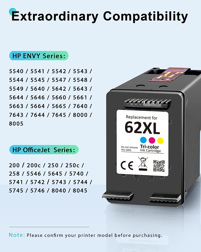 Amazon.com: 62XL Ink Cartridge Black and Color Combo Pack High Yield ...