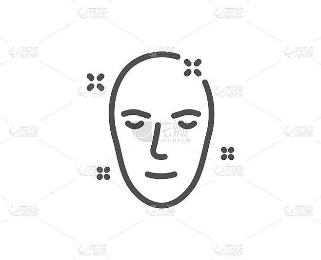 Health skin line icon. Face care sign. Cosmetic lo