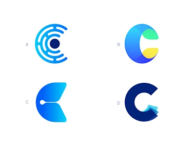 C Marks icon apps letter loop logo monogram analytics data app layers ...