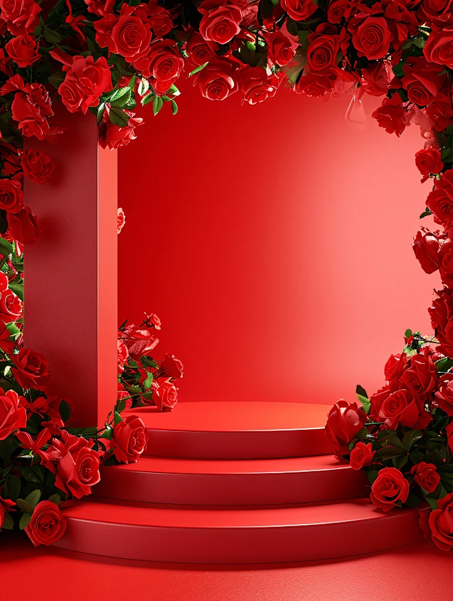 liang9269_a_red_room_Valentines_Day_theme_surrounded_by_red_ros ...