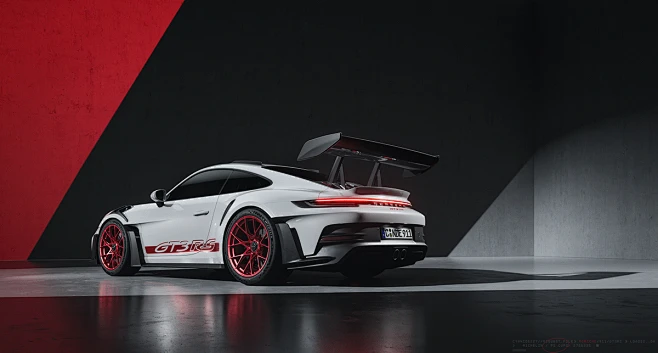 automotive CGI Render visualization 3D redshift 911 GT3 supercar car ...