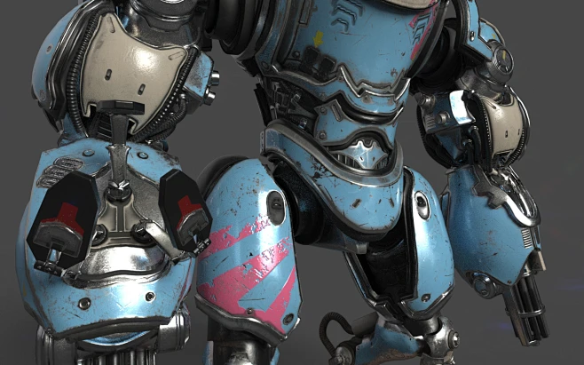 Mech Diorama Textured, Ben Keeling : Mech modelled in 3ds max and ...