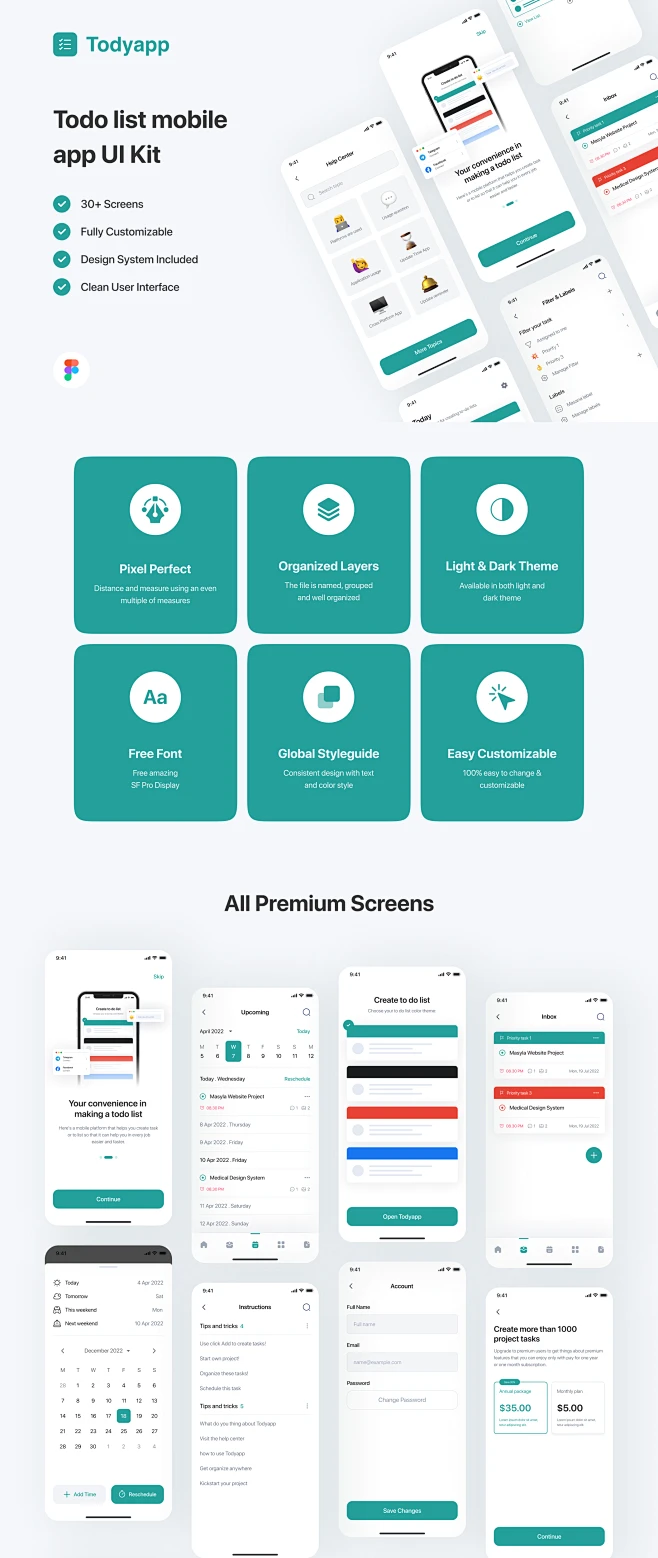 30屏待办事项应用程序UI套件 - UIED用户体验学习平台-花瓣网