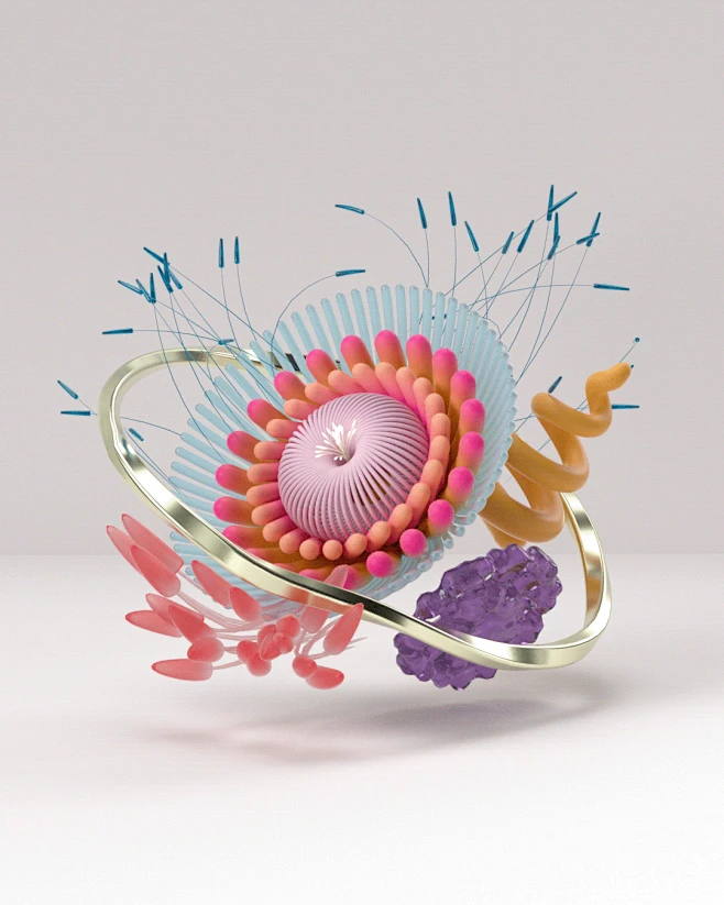 3D 3d modeling abstract artwork c4d cinema4d Digital Art flower-花瓣网