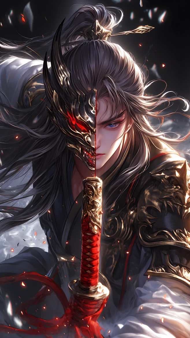 半脸武侠男s-hzj-花瓣网