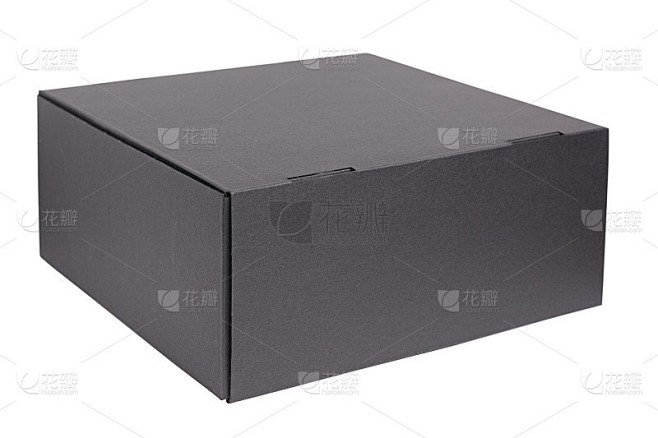 Large black cardboard box for expensive gifts. Iso