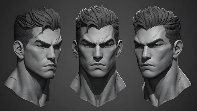 顶级 男性头部造型 参考 461P-欧美卡通-原画插画,微元素 - 原画,设计,欧美,卡通,Q萌 - Element3ds.com!-花瓣网