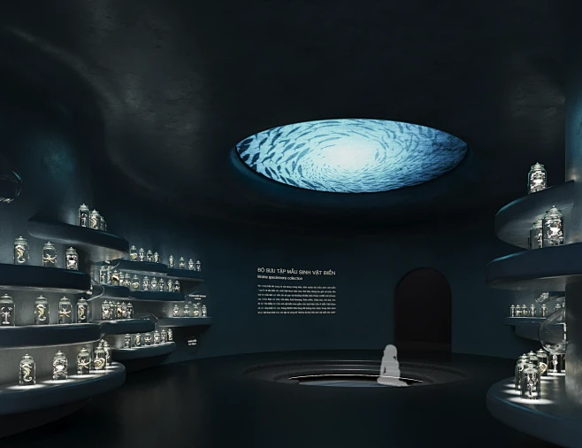 aquarium Ocean fish museum Exhibition interior design Whale-花瓣网
