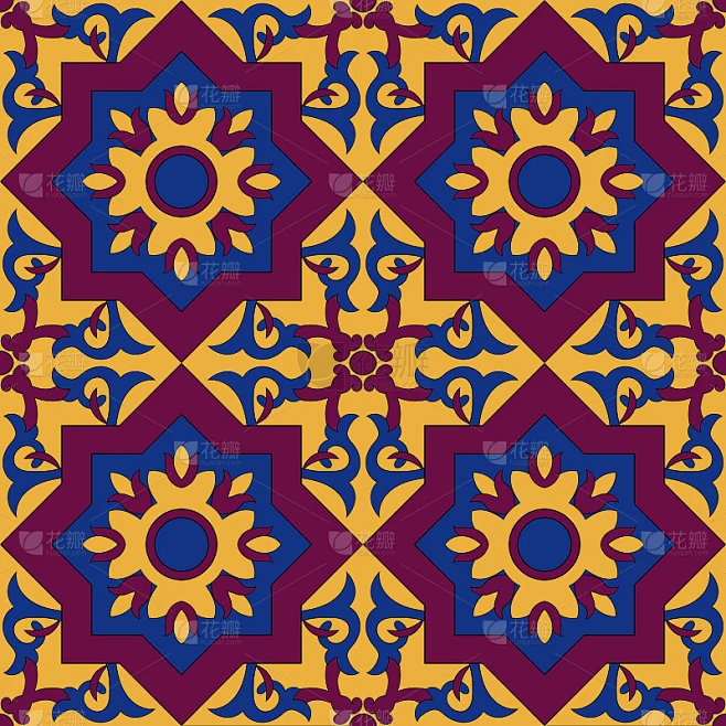 Arabic carpet tile pattern seamless. Islamic desig素材-花瓣网