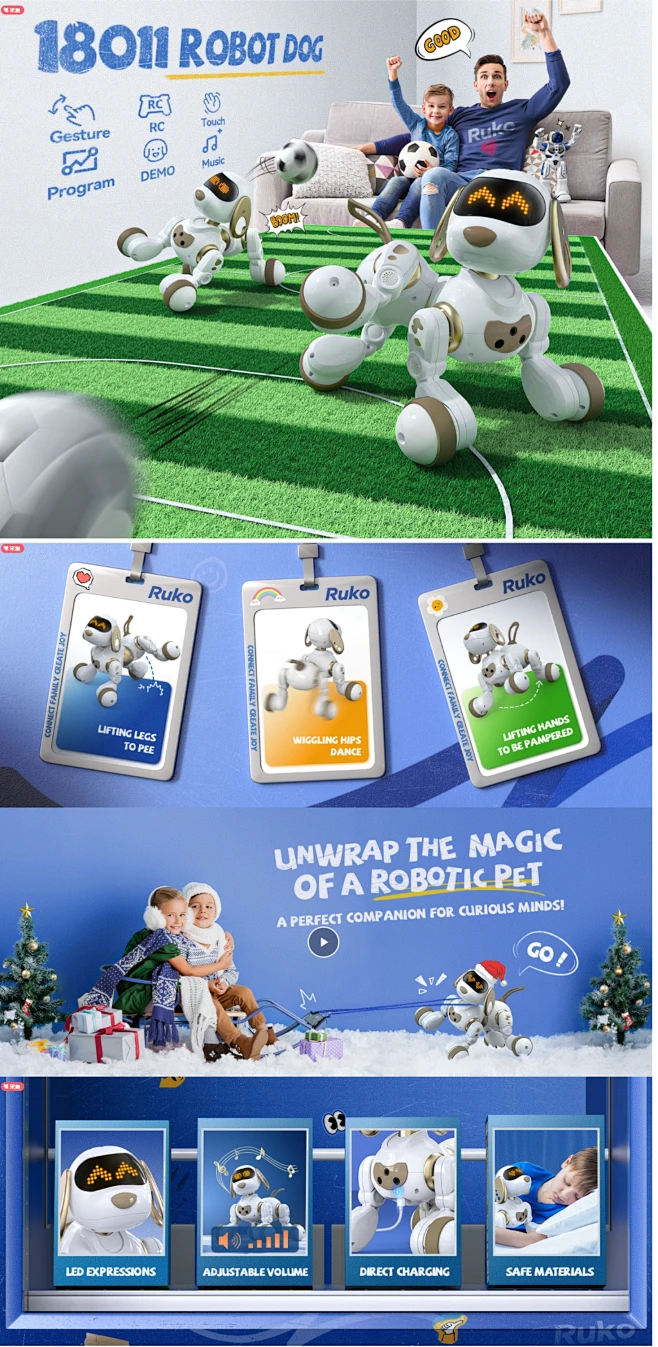 Amazon.com: Ruko 18011 Remote Control Robot Dog Toy, Programmable Smart ...