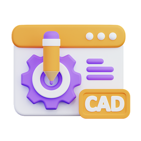 Cad Software 3D Icon