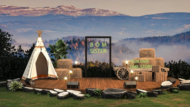 3ds max booth design design Event party Stage STAGE DESIGN-花瓣网