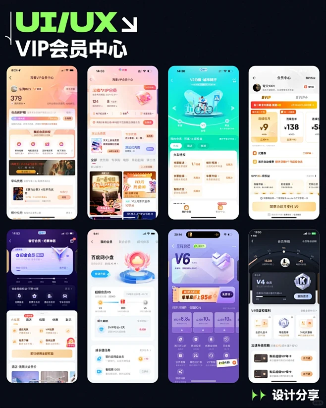 UI设计｜VIP会员中心 会员特权 卡片设计 - 小红书-花瓣网