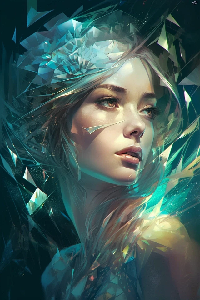 subsurface scattering of sking and face of a woman with glittering ...