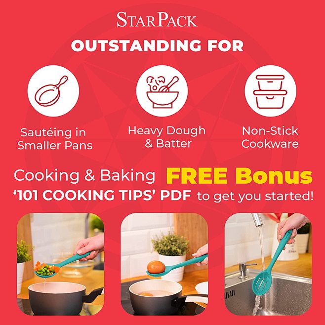 Amazon.com: StarPack Basics Silicone Slotted Spoon for Serving ...