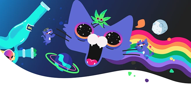 WEED CAT STICKERs on Behance图片_卡通形象 IP 吉祥物图片素材-花瓣网