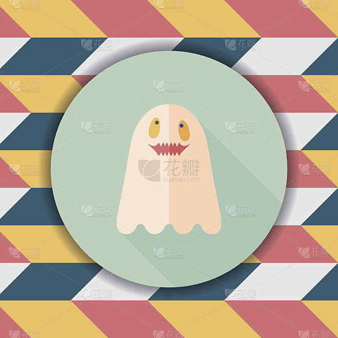 Ghost flat icon with long shadow,eps10