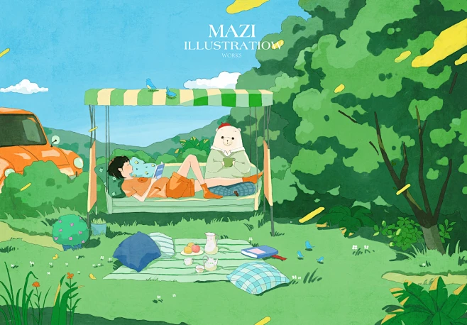 无尽夏_MAZI-麻籽__插画师作品_涂鸦王国gracg.com-花瓣网