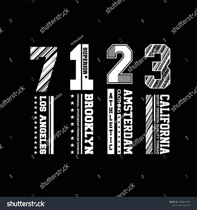 Simple number emblem vintage fashion design-花瓣网