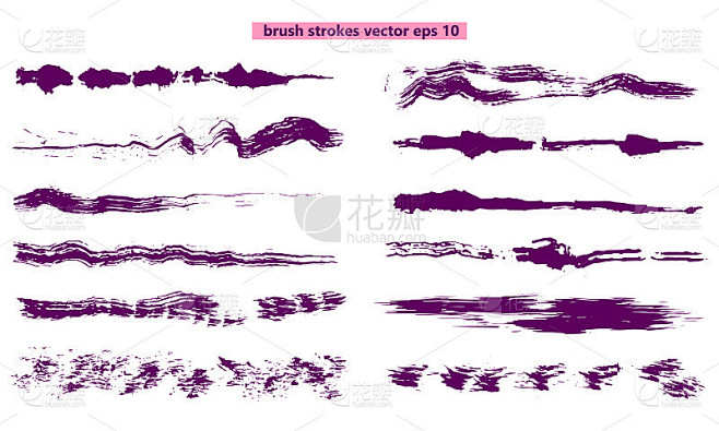 Collection natural brush strokes
