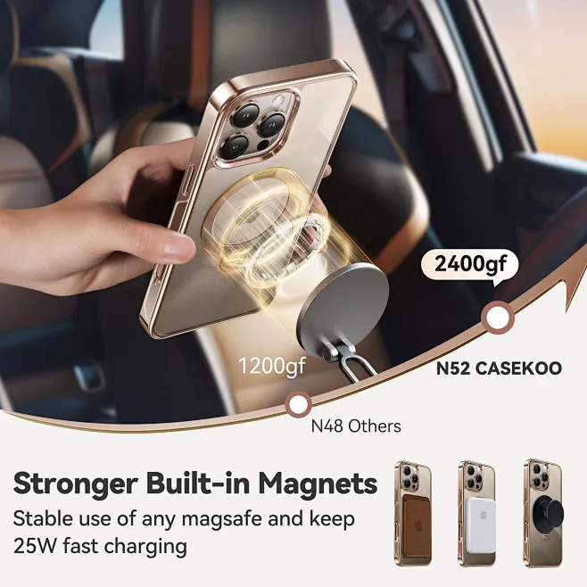 Amazon.com: CASEKOO Desert Titanium for iPhone 16 Pro Max Case with 360° Spin Magnetic Stand ...