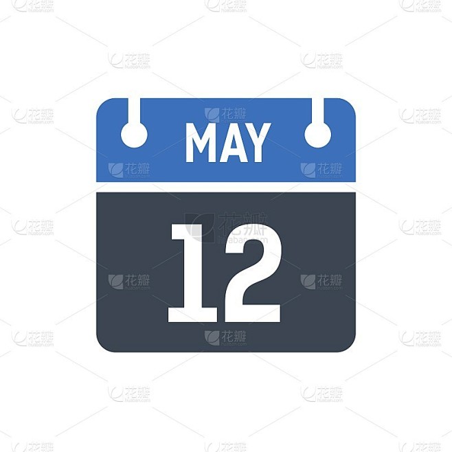 日历日期图标- 5月12日矢量图形