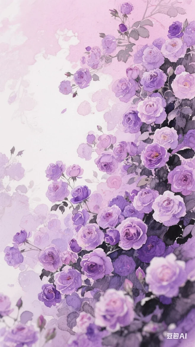 治愈紫色系壁纸·粉白紫蔷薇 - 小红书-花瓣网
