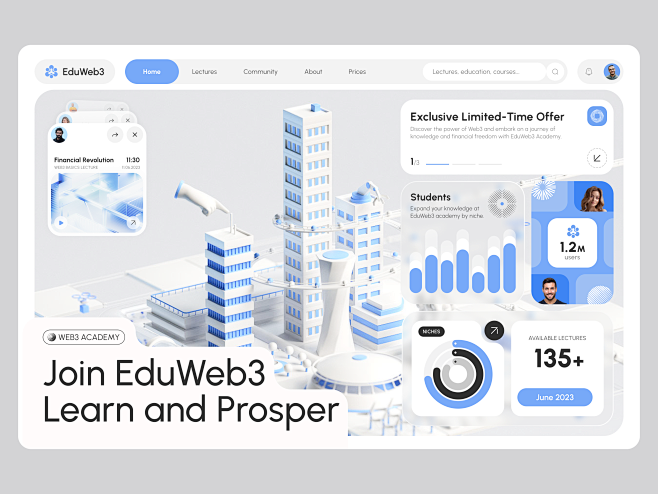 Web3 Edtech website by Bogdan Falin for QClay on Dribbble