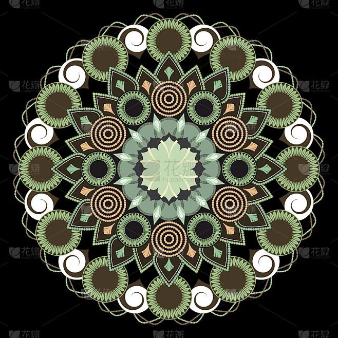Mandala decorative pattern素材-花瓣网
