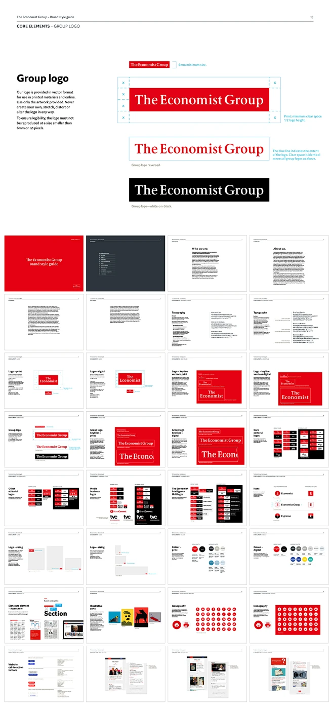 英国The Economist Group经济学人国际媒体集团VI手册-花瓣网