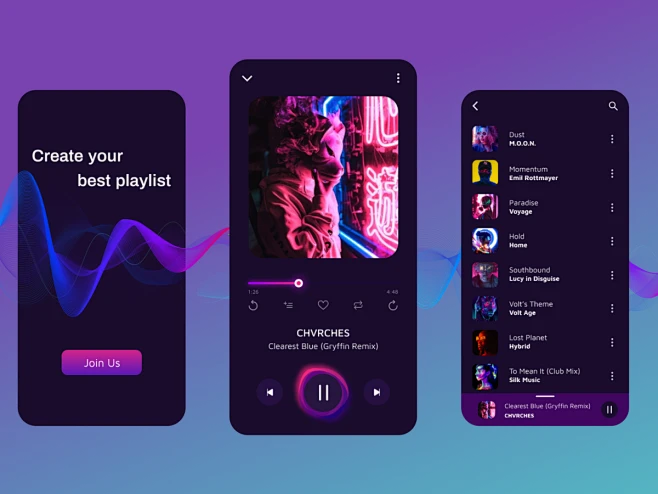 Music Player app concept design figma mobile app design mobile design ...