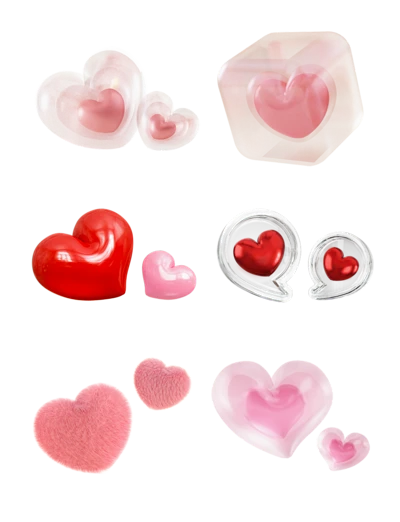 【米图网-52mitu.com】爱心 心形 金属 潮流 3D 流体 情人节 七夕 520 告白日 214爱心心形元素-花瓣网