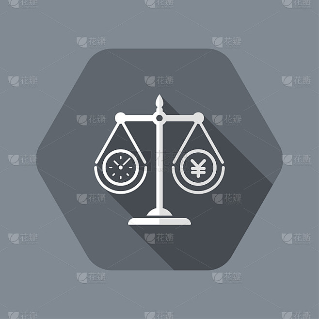 A scales compare time and cost in Yen