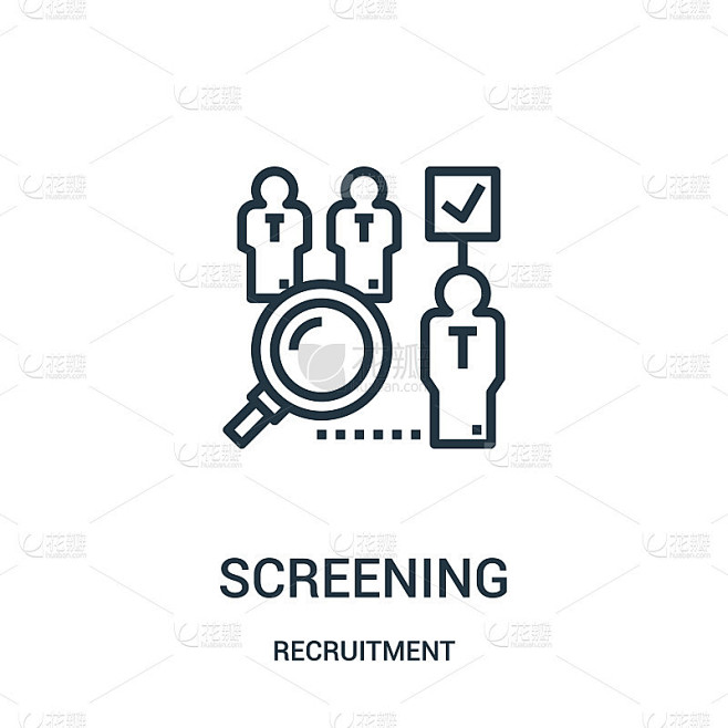 screening icon vector from recruitment collection.