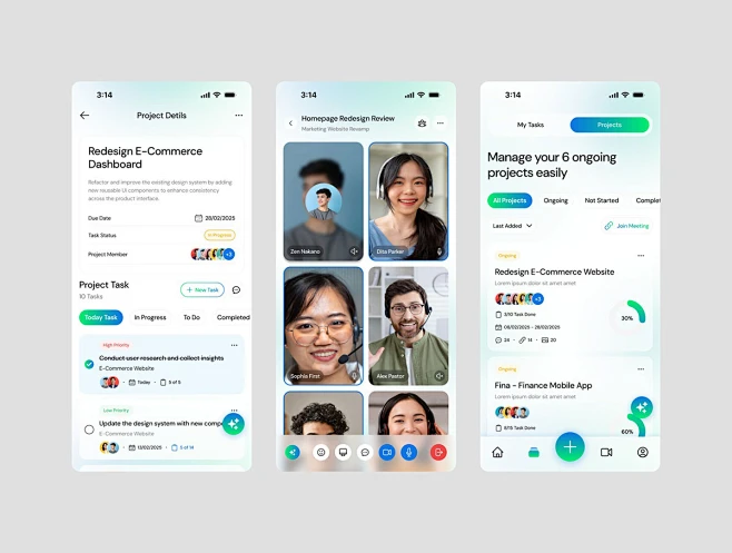 AI 任务协作办公平台效率管理App应用软件ui界面设计模版 Synapz - AI Task Collaboration App UI KIT - 格外视觉(uigui.cn)-国外高品质 ...