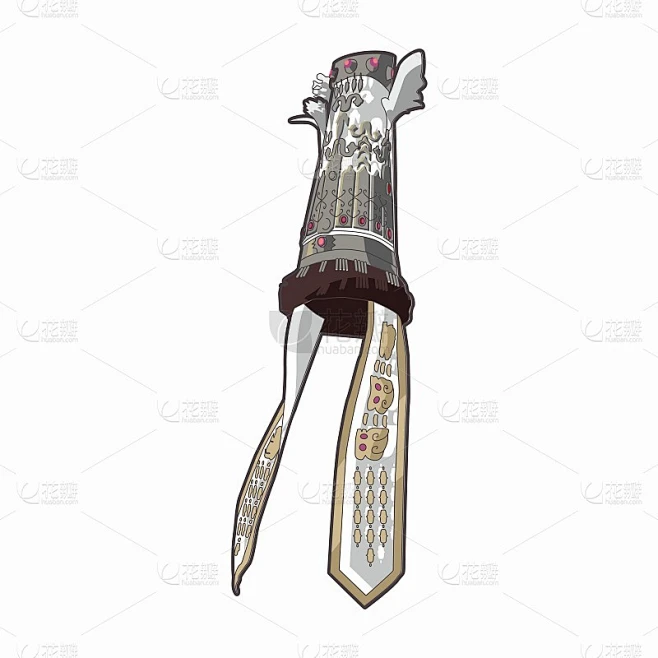 “Saukele”是哈萨克斯坦的一种女孩头饰。素材-花瓣网