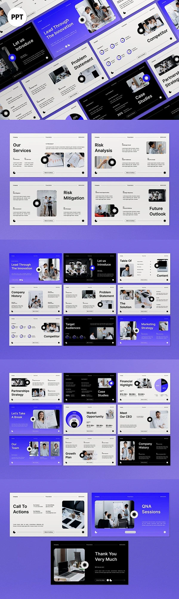 白色蓝色商务路演PPT模板 (PPT,PPTX)-花瓣网