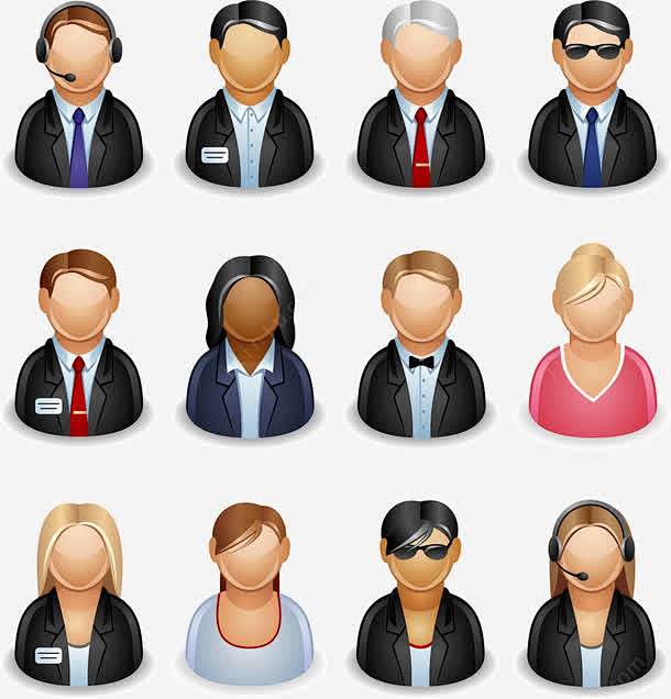 正面用户角色图标高清素材 人像 图标 客服 服务人员 用户角色 UI图标 设计图片 免费下载