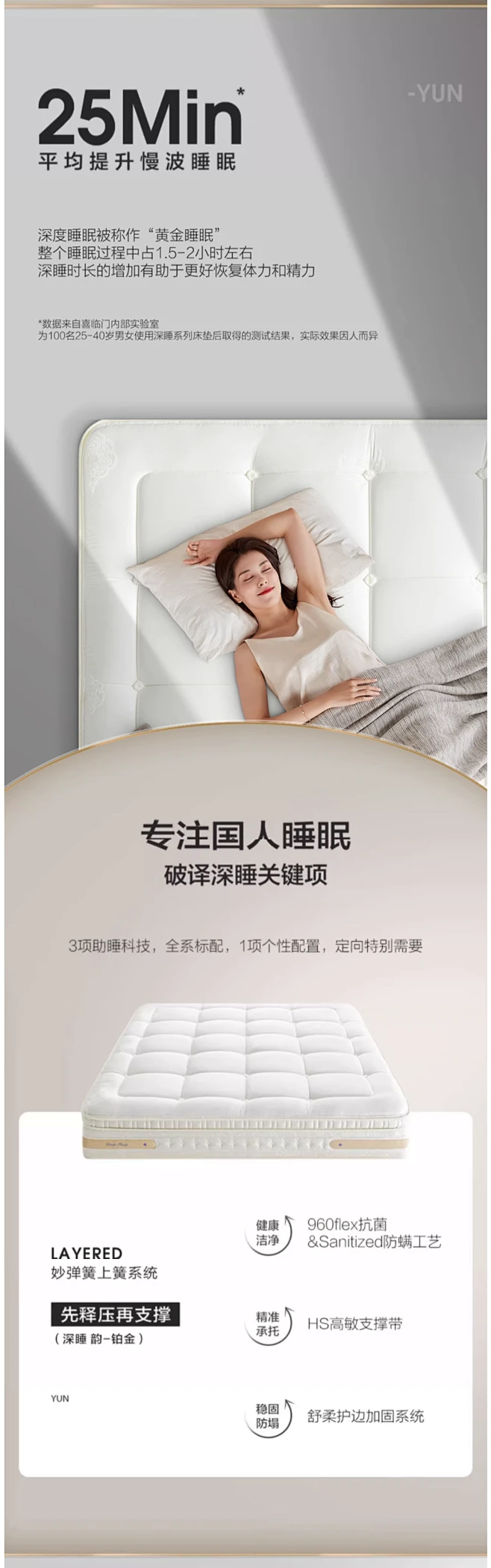 【深睡 韵铂金】喜临门进口独袋弹簧家用释压助眠加厚乳胶床垫 G-tmall.com天猫-花瓣网