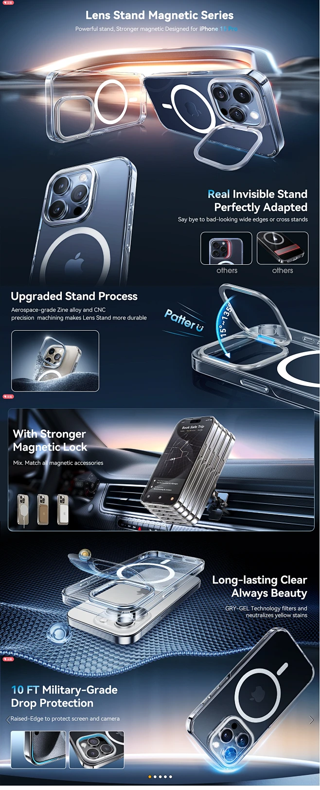 Amazon.com: CASEKOO 2024 New Designed for iPhone 15 Pro Case, Upgraded ...