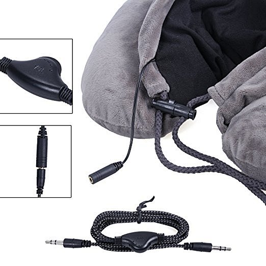 Amazon.com: L'ALYSSE Hooded Neck Pillow Airplane Travel Pillow with ...