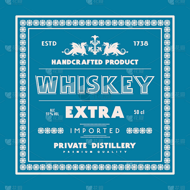 模板装饰标签的威士忌