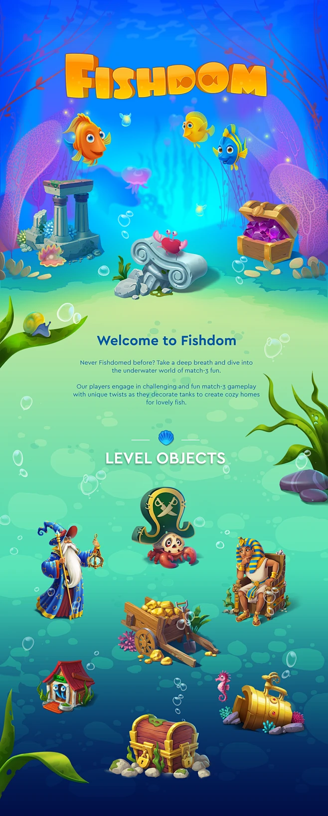 Fishdom project overview on Behance-花瓣网